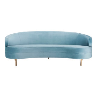 Light blue curved sofa store