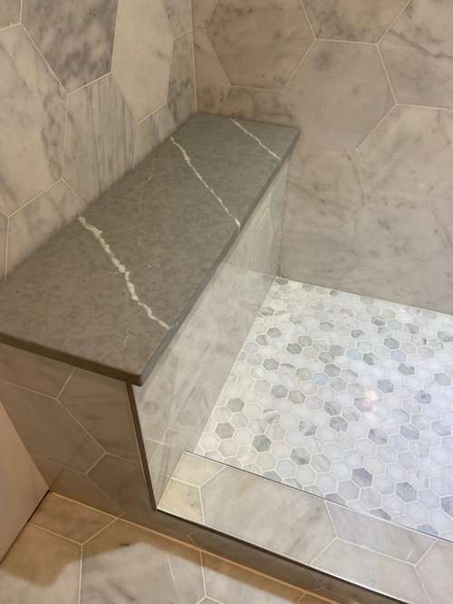 Shower bench top for marble tile shower | Houzz Forum