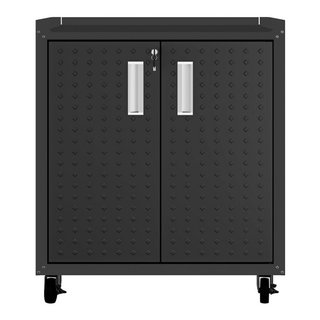 Fortress 31.5" Mobile Garage Cabinet With Shelves, Charcoal Grey ...