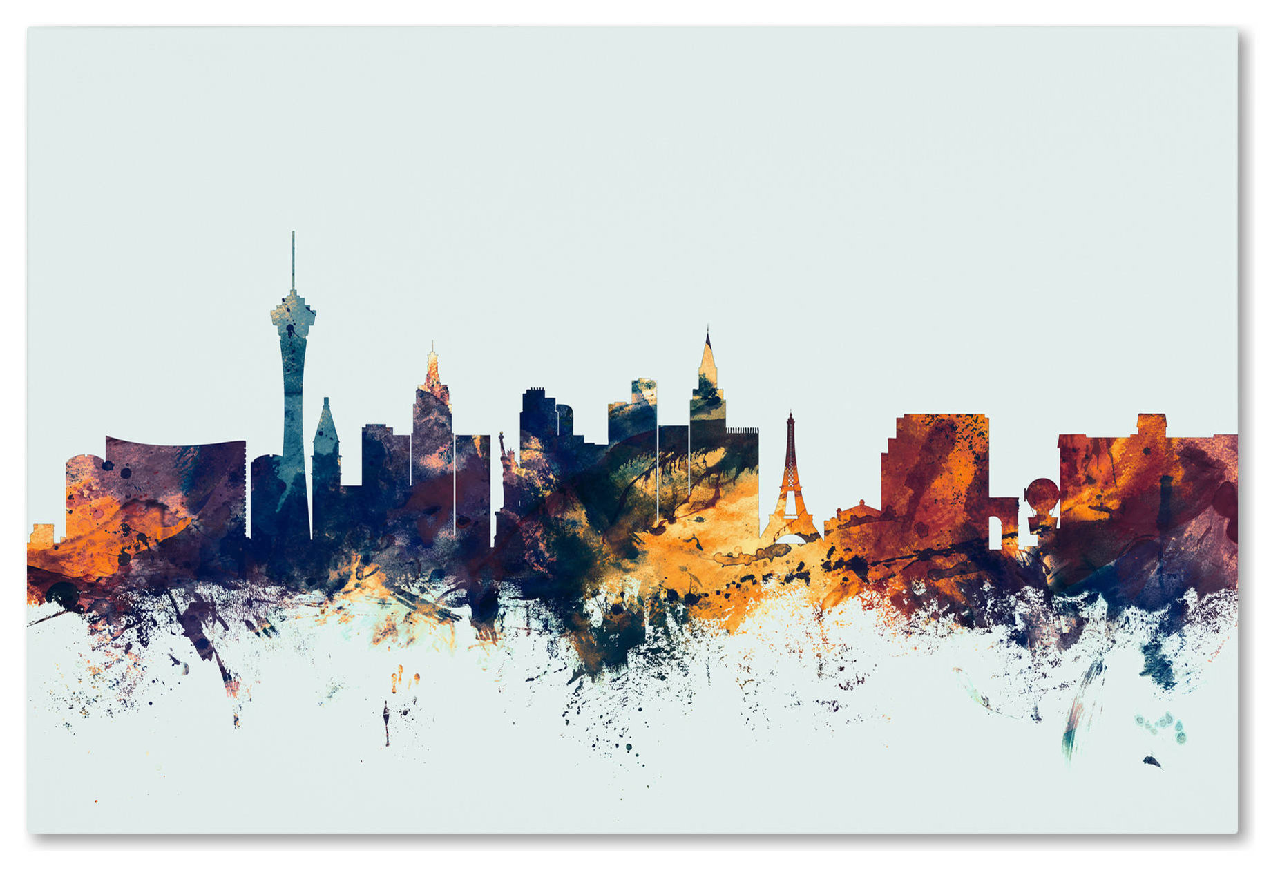 Michael Tompsett 'Las Vegas Nevada Skyline Blue' Canvas Art, 22x32 ...