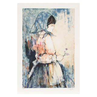 Girl Holding Flowers- Richard Shepard - Contemporary - Fine Art Prints ...