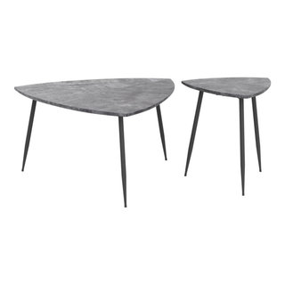 2-Piece Normandy Accent Table Set, Gray - Midcentury - Coffee Table ...
