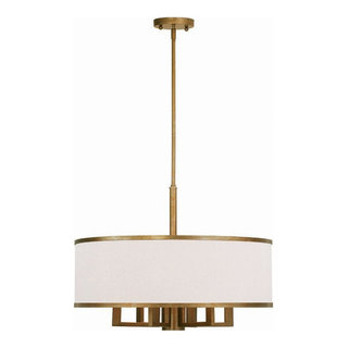 Transitional Six Light Chandelier-Antique Gold Leaf Finish - Chandelier ...