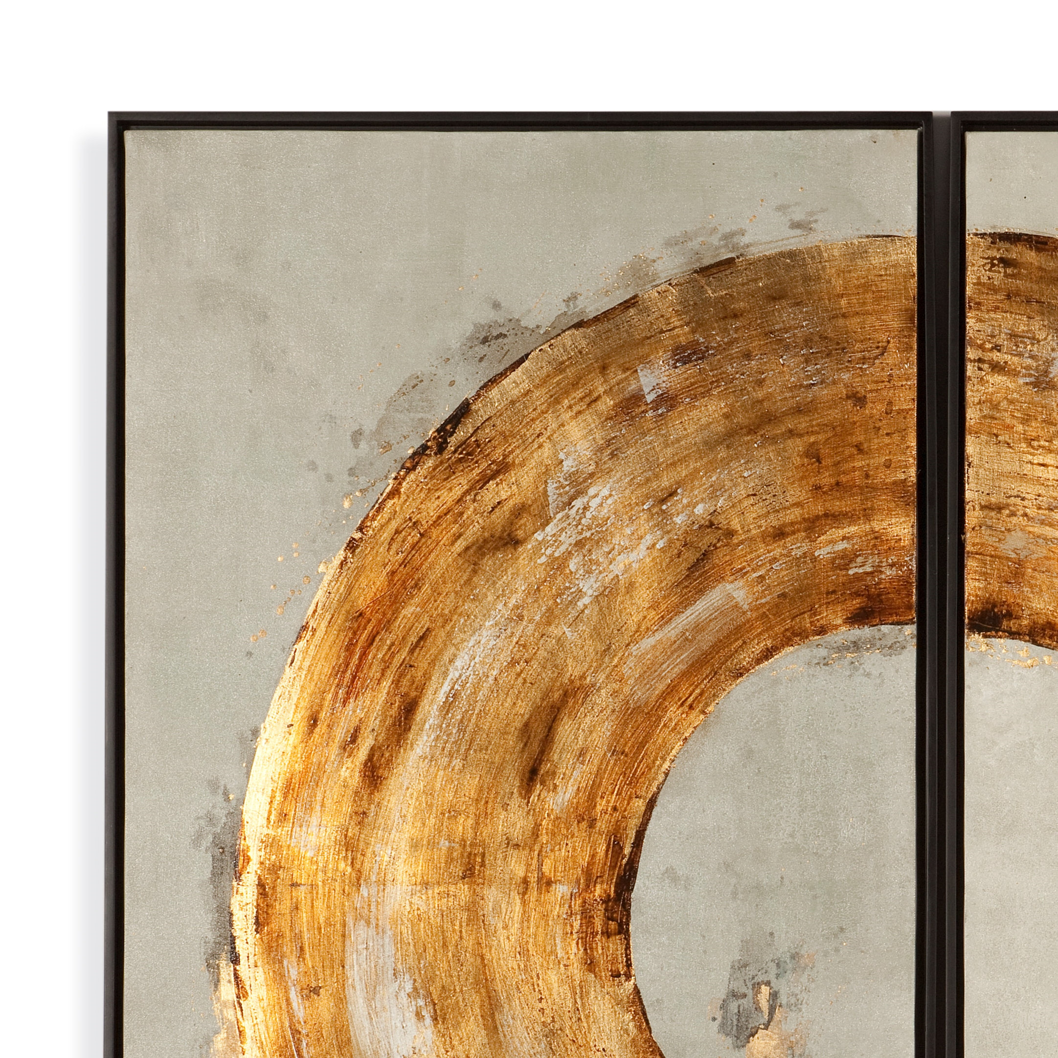 Ring Of Fire Framed Canvas - Gold - Contemporary - Paintings - by ...