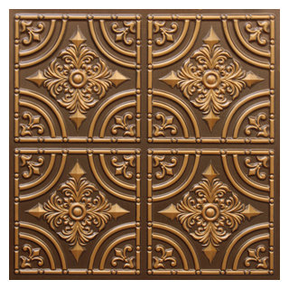 Antique Gold 3D Ceiling Panels, 2'x2' - Rustic - Ceiling Tile - by ...
