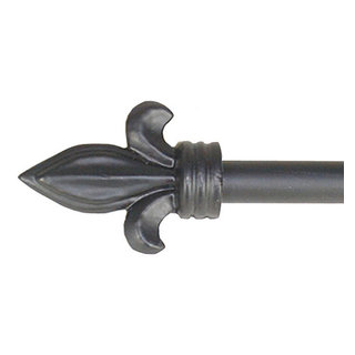 Petite Fleur Black Tapestry Rod Set - Transitional - Curtain Rods - by ...