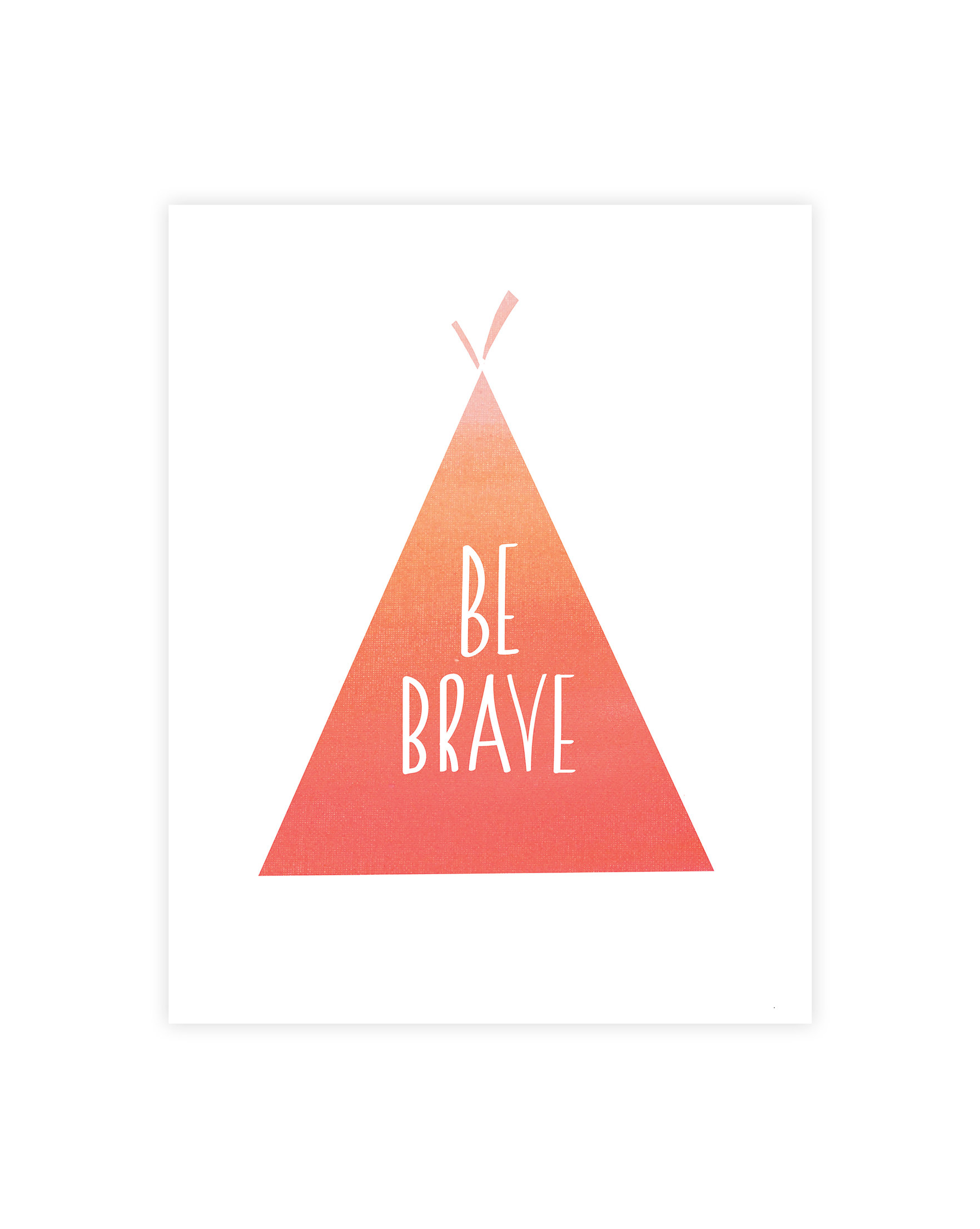 Be Brave, Red Boho Tepee, 11"x14" - Contemporary - Kids Wall Decor - by ...