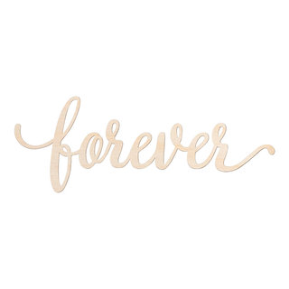 Forever Script Wood Cut Sign, 24"x9" - Contemporary - Novelty Signs ...