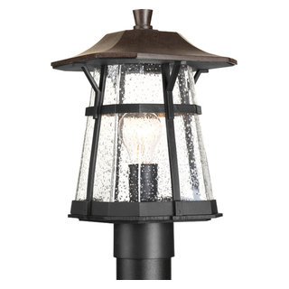 Progress Lighting 1-100W Medium Post Lantern, Espresso - Craftsman ...