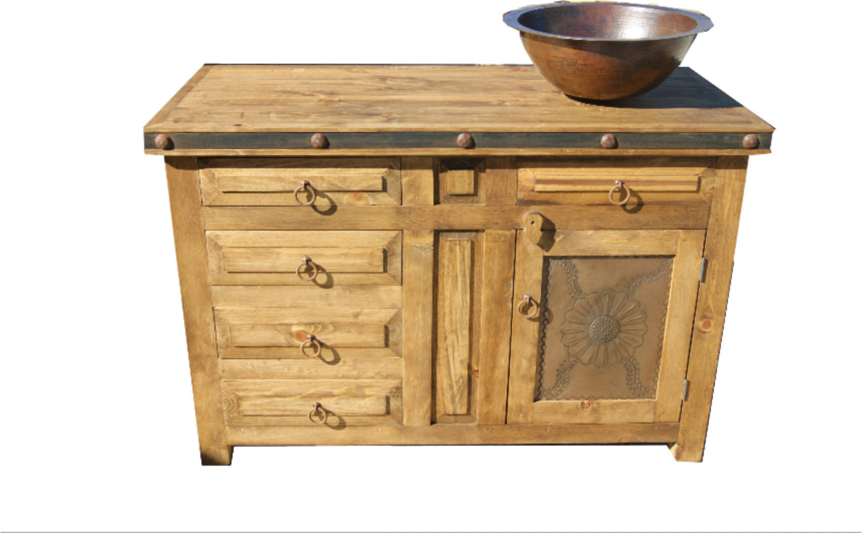 Rustic Bathroom Vanity Flora Laminosa One Door, 48"x22"x32" - Bathroom ...