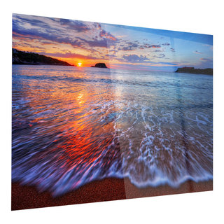 "Placid Shore and Whimsical Clouds" Metal Wall Art, 48"x40" - Beach ...