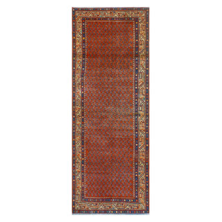 Fine Vintage Distressed Sidney Red/Beige Runner, 3'6x10'4 ...