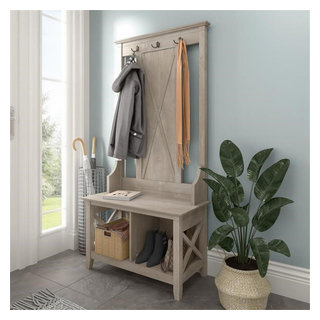 Key West Hall Tree with Shoe Storage Bench in Bing Cherry - Engineered ...
