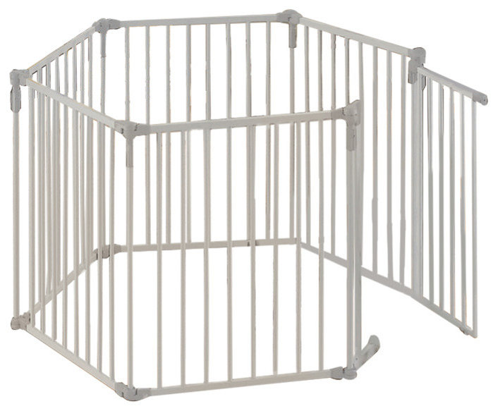 North States 3-in-1 Metal Superyard Pet Pen 6 Panels White 24"x30", 24 ...