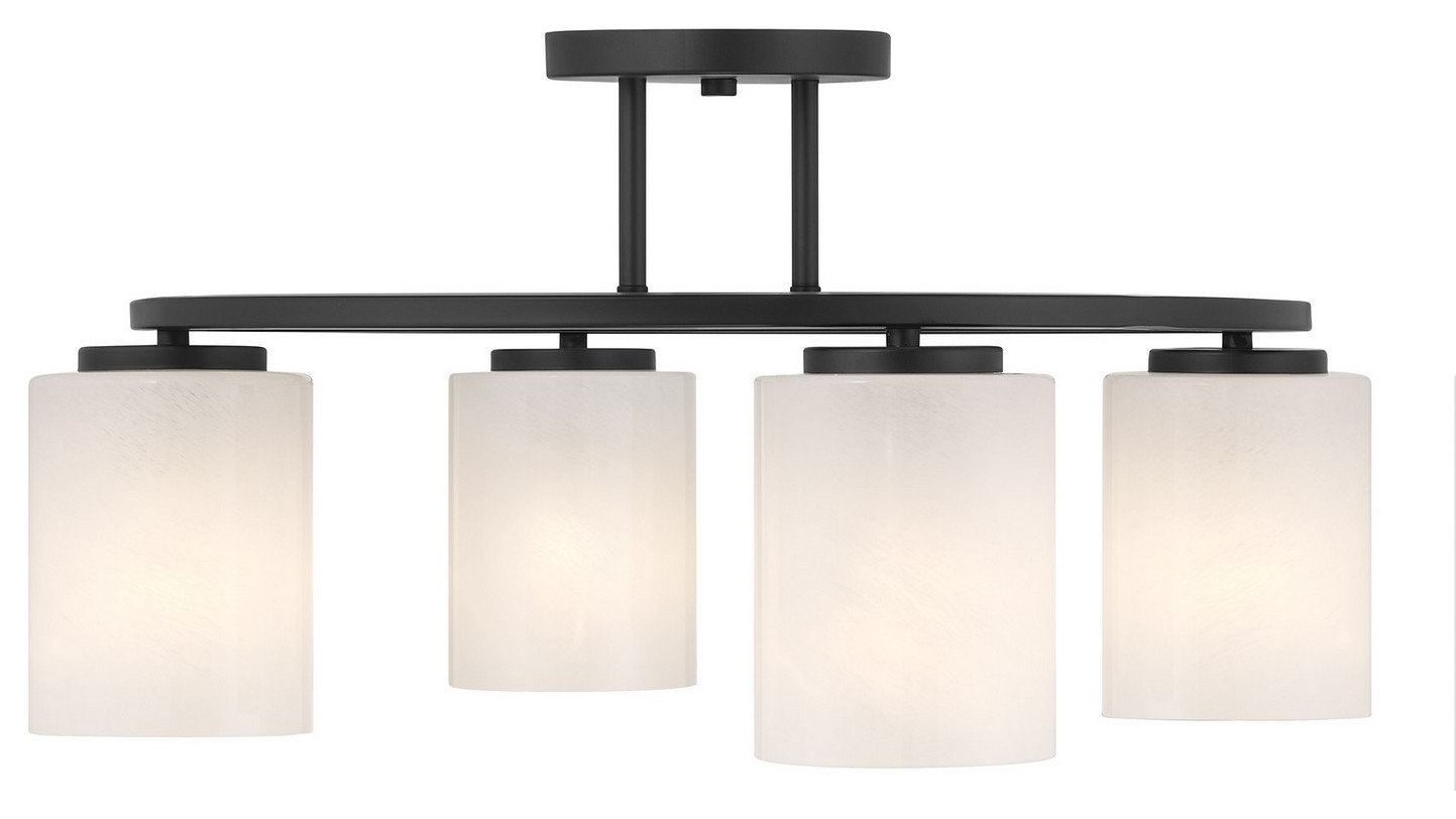 Herron Four Light Semi-Flush Mount in Matte Black - Transitional ...