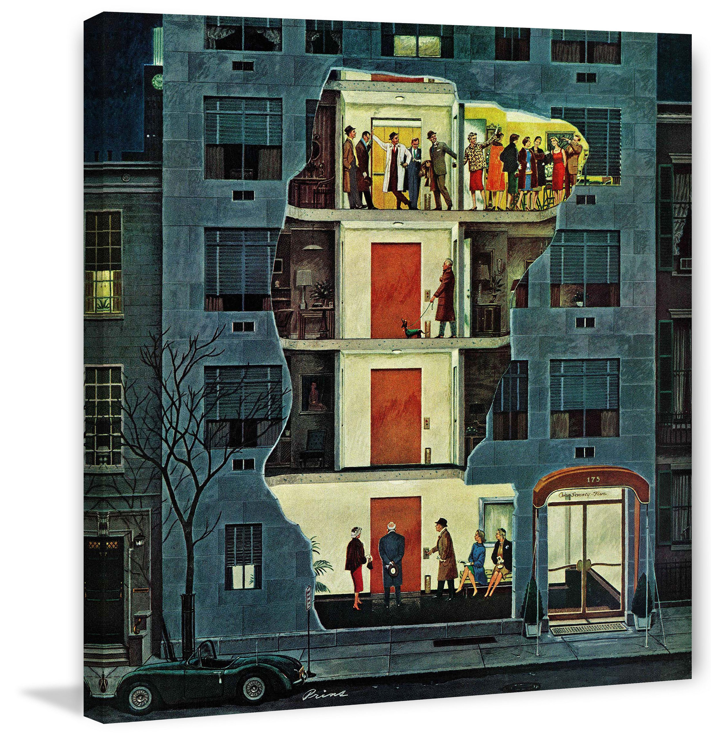 "Party Holding Up the Elevator" Painting Print on Canvas by Ben ...