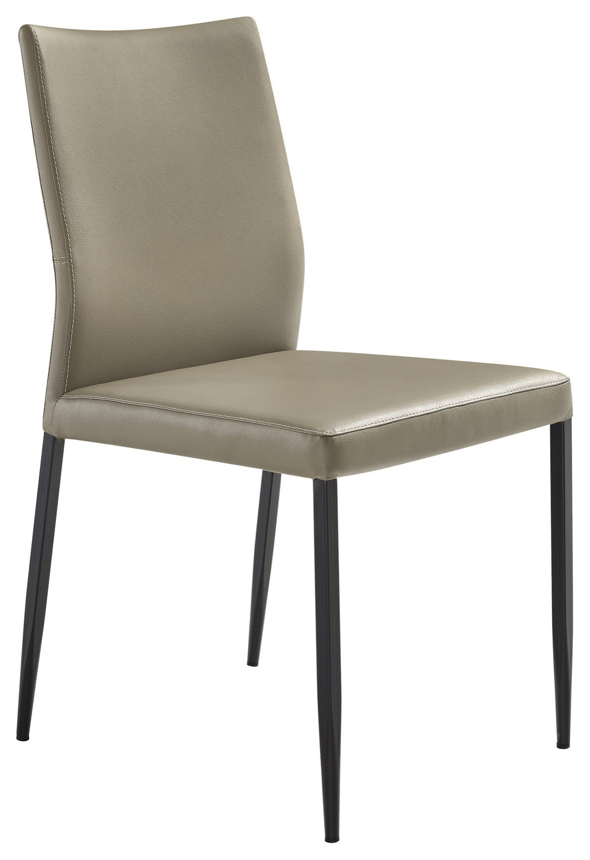 Kash Upholstered Dining Chair in Taupe Gray Faux Leather - Set of 2 ...