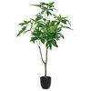 4' Artificial Unbraided Potted Green Money Tree - Modern - Artificial ...