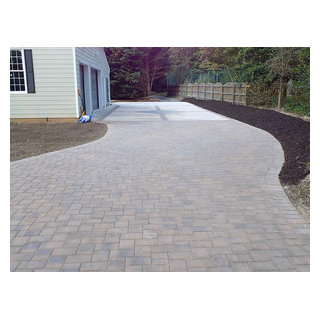 New Concrete Paver Driveway, Herringbone Pattern - Modern - Richmond ...