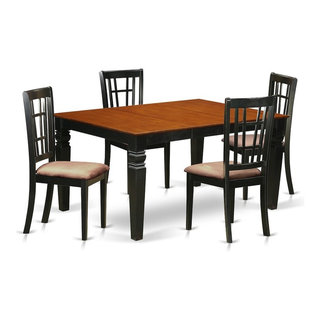 5-Piece Dinette Set With a Dinning Table and 4 Microfiber Kitchen ...