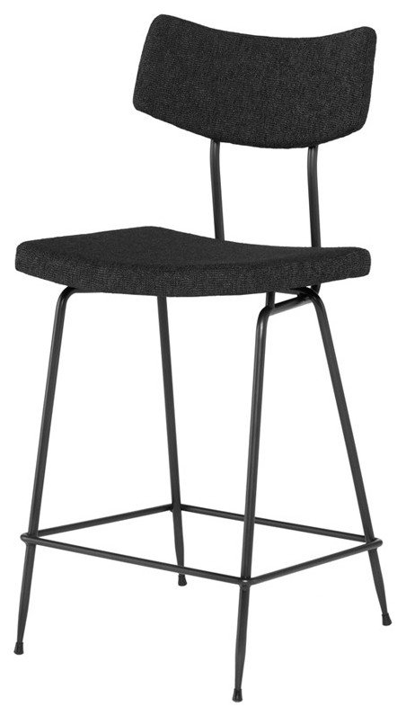 Soli Activated Charcoal Fabric Counter Stool - Midcentury - Bar Stools ...