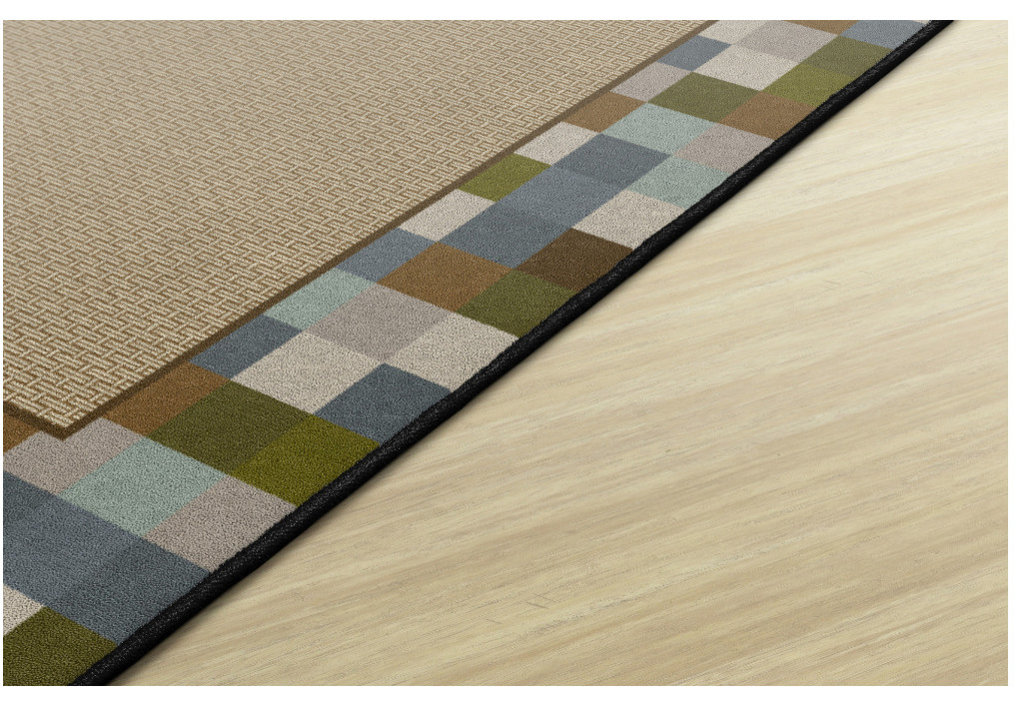 Flagship Carpets FM180-22A 4'x6' Border Blocks Teal Educational Rug ...