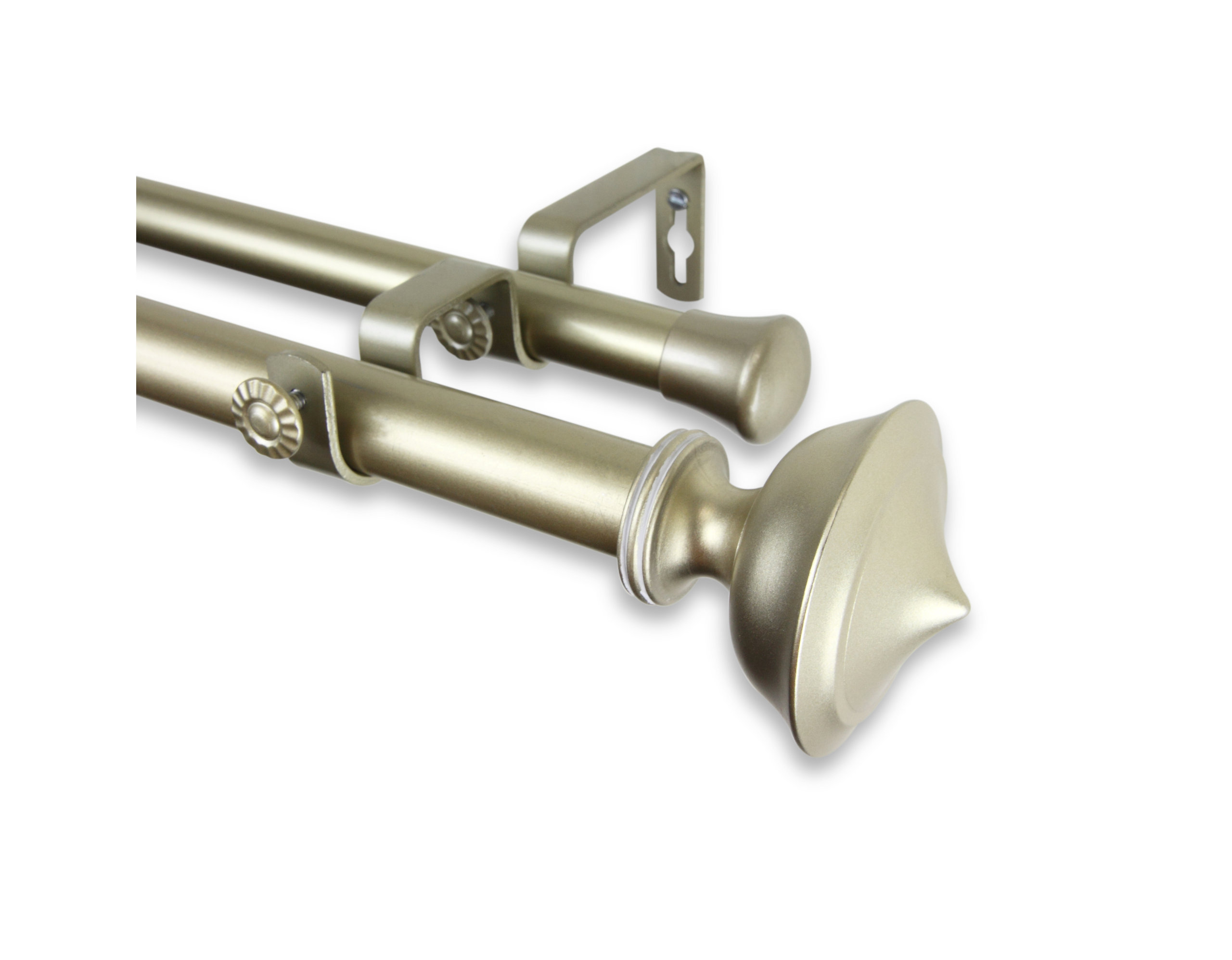 Leopold 1" Double Curtain Rod 28-48", Black, 66-120" - Traditional ...