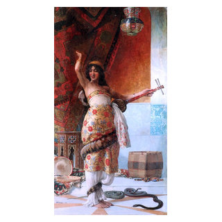 John Evan Hodgson A Snake Charmer, 15"x30" Gallery Wrapped Canvas Print, 15x30 - Traditional ...