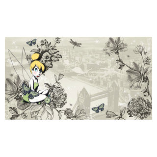 Vintage Tinkerbell Mural - Contemporary - Kids Wall Decor - by The Home ...