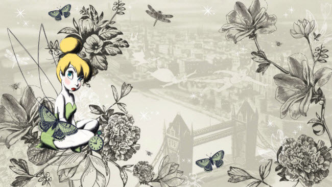 Vintage Tinkerbell Mural - Contemporary - Kids Wall Decor - by The Home ...