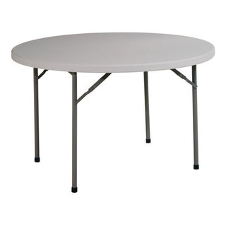 48" Round Light Gray Resin Multi Purpose Table - Transitional - Folding ...