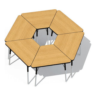 Berries Tall Trapezoid Desk, Blue/Black/All Black - Contemporary ...