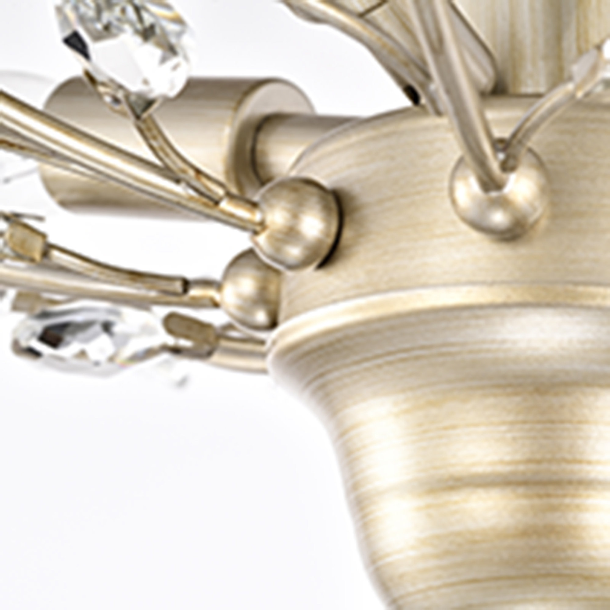 Cathy 4-Light Crystal Leaves Flush Mount in Brushed Champagne Silver ...