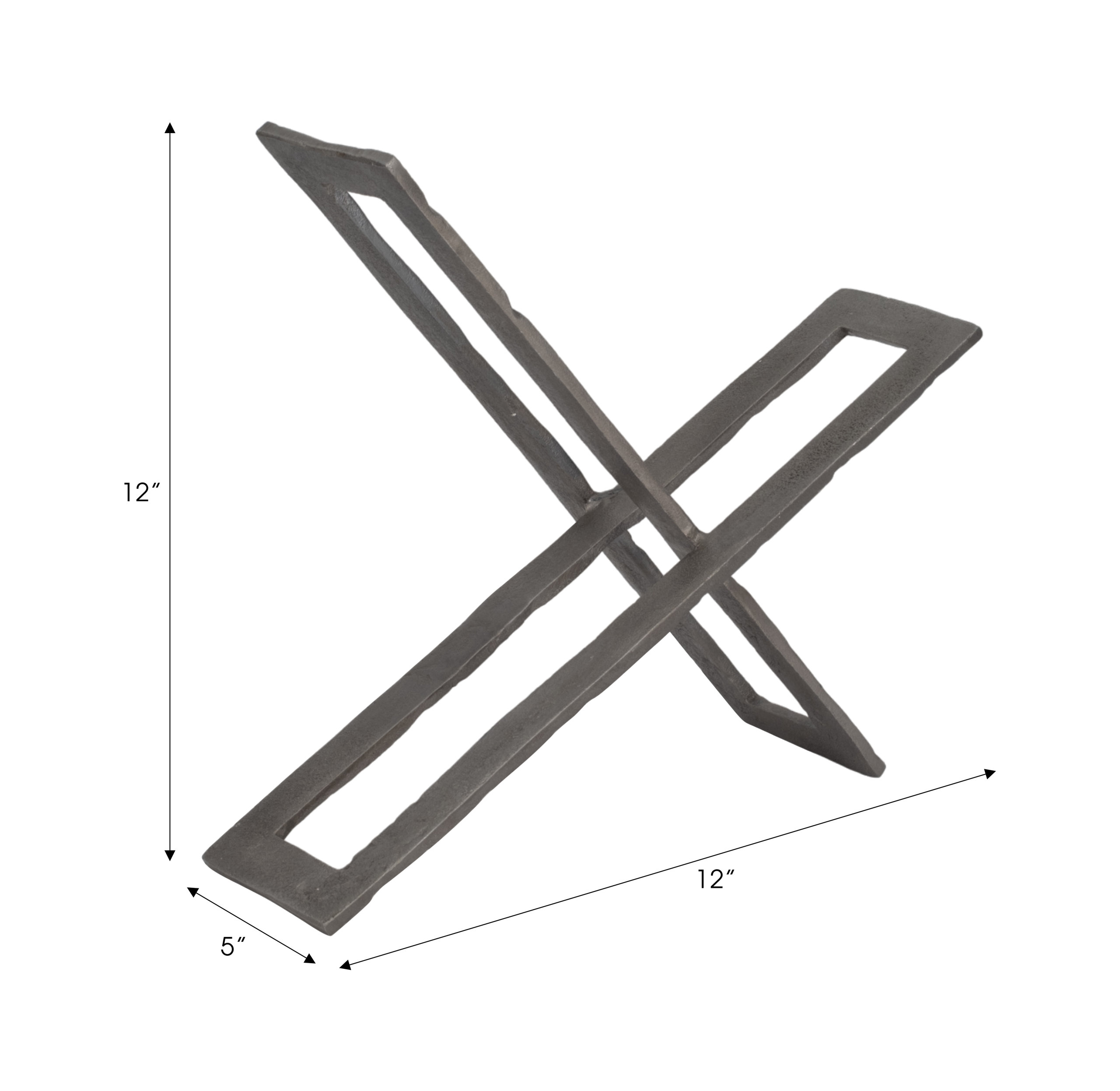 12" Metal Abstract Sculpture, Gunmetal - Contemporary - Decorative ...