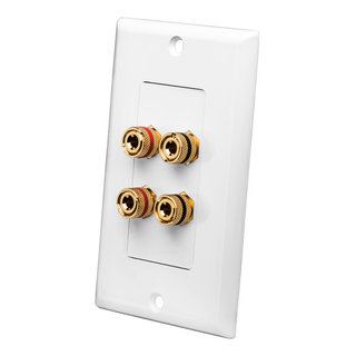4 Terminal Decora Speaker Binding Wall Plate - Switches And Outlets ...