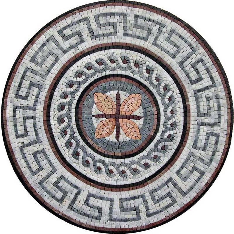 Roman Medallion Mosaic, 24" x 24" - Traditional - Tile Murals - by ...