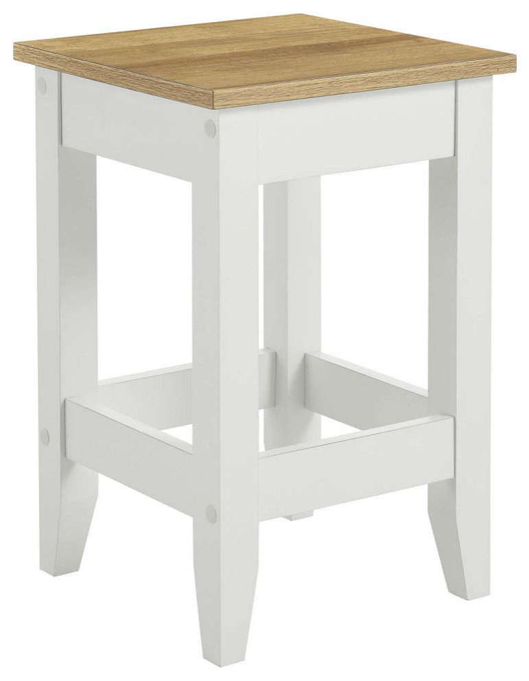Sunbrook Kitchen Stool, Oak White - Transitional - Bar Stools And ...