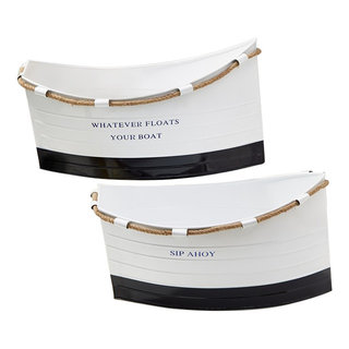 2-Piece Ship Ahoy! White Boat Buckets, Whatever Floats Your Boat and ...