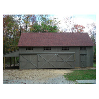 Saltbox Style Pole Barns - Garage - New York - by PINE RIDGE POLE BARNS ...