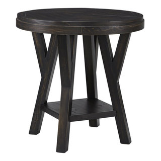 Progressive Furniture Market Street West Wood Round End Table Black ...