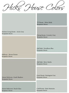What is the rule of thumb for color schemes throughout a house?