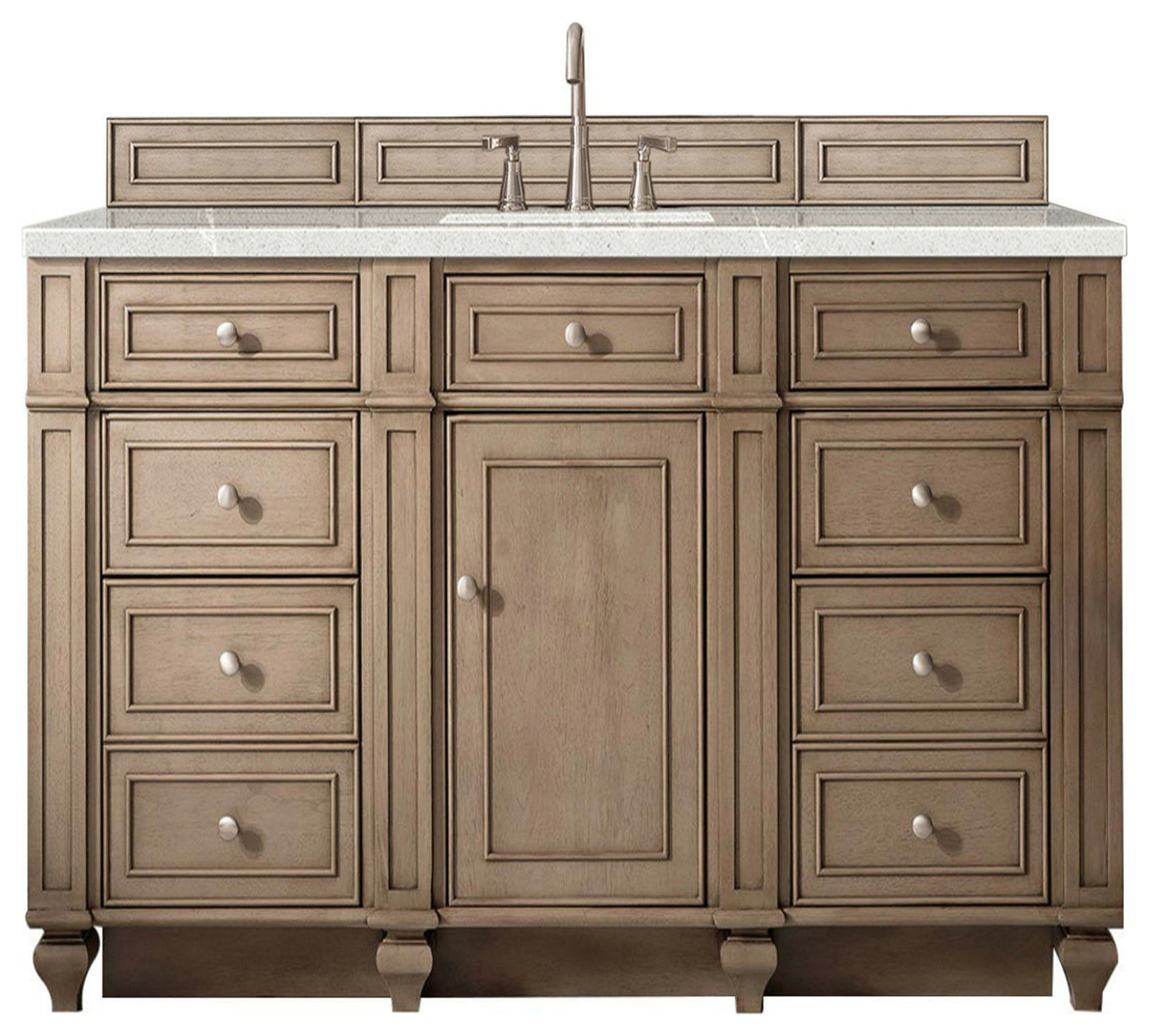 Bristol 60" Single Vanity, Whitewashed Walnut,, 3 Cm Eternal Serena ...