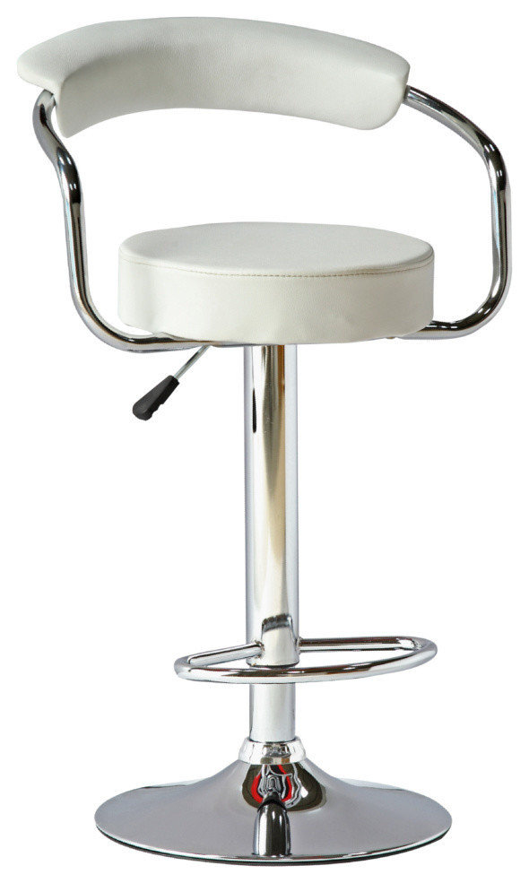 Modern Classics Smart Barstool, White, 34"-42"H x 20"W x 17"D ...
