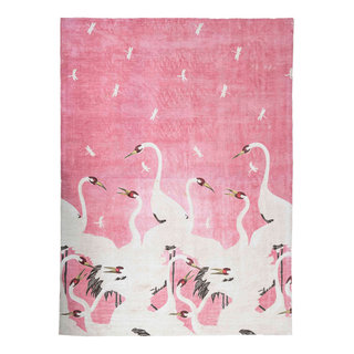 Flamingo Pink 5'x8' Area Rug - Tropical - Area Rugs - by First of a ...