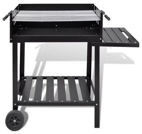 vidaXL BBQ Stand Charcoal Barbecue 2 Wheels Charcoal Barbecue Grill ...