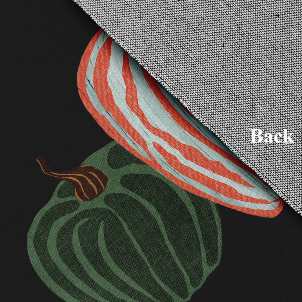 Pumpkin Spice Fall Design Chenille Area Rug, 5' Round - Farmhouse ...