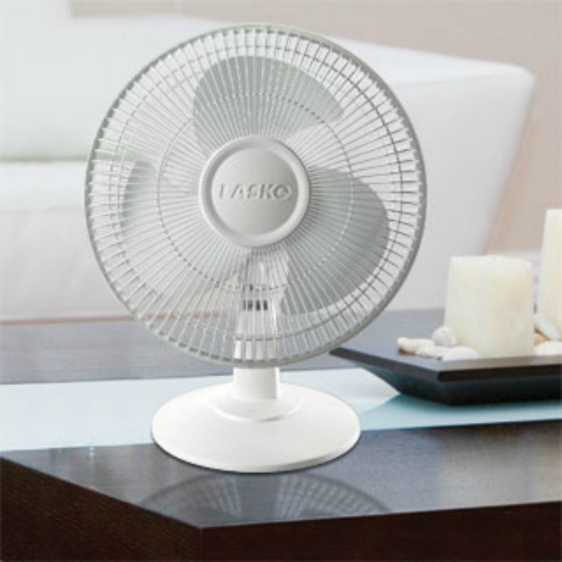 Lasko Oscillating Table Fan, 12", 3 Speed, White - Contemporary ...