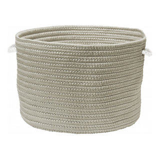 Colonial Mills Basket Colorful Braided Toy Basket Light Gray Round, 16 ...