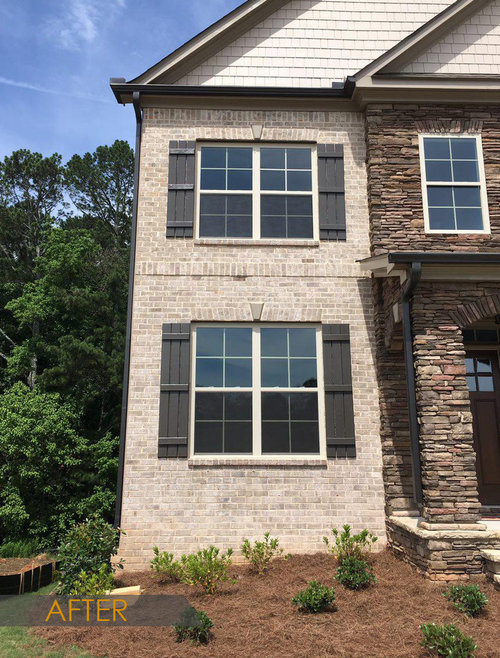 Before and After brick color correction