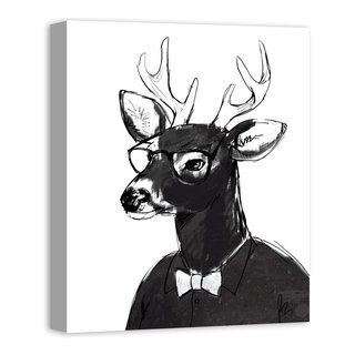 "Cool Stag Wears Black" Canvas Wall Art, 20"x24", 20x24 - Southwestern ...